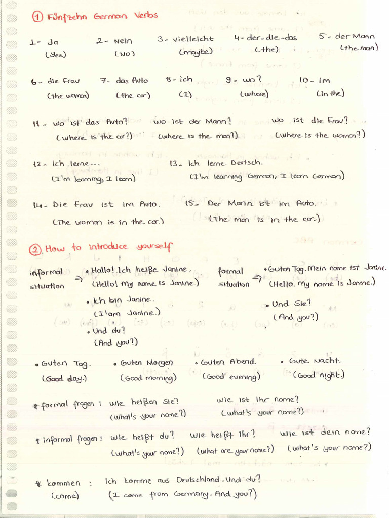 German A1 A2 | PDF