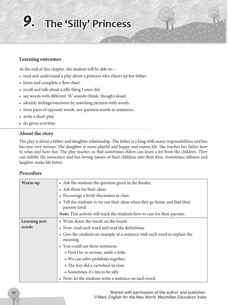 Lesson Plan - Silly Princess | PDF | Vocabulary | Human Communication