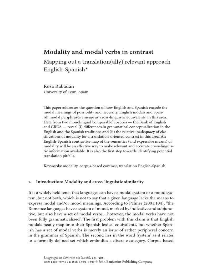 3.3. Modality - and - Modal - Verbs - in - Contrast - Map | PDF ...