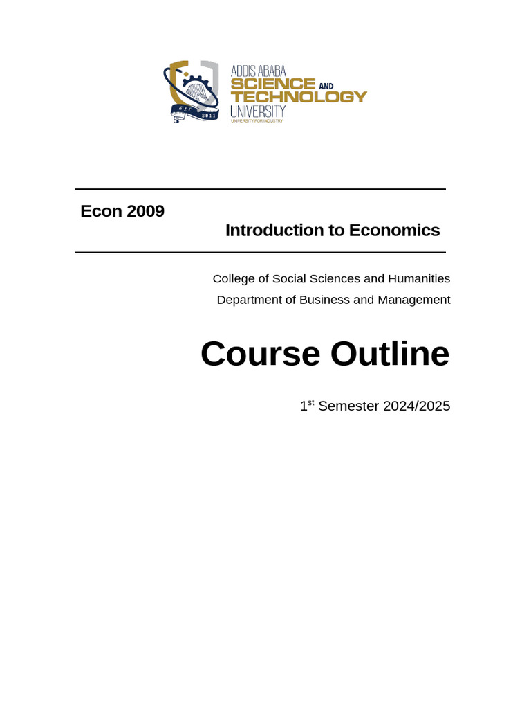 Course Outline - Economics - 2024 | PDF | Macroeconomics | Economics