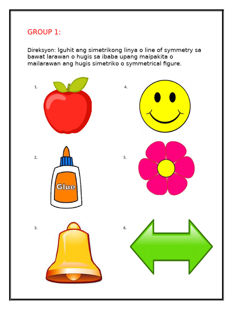 Line of Symmetry Activity Sheets | PDF