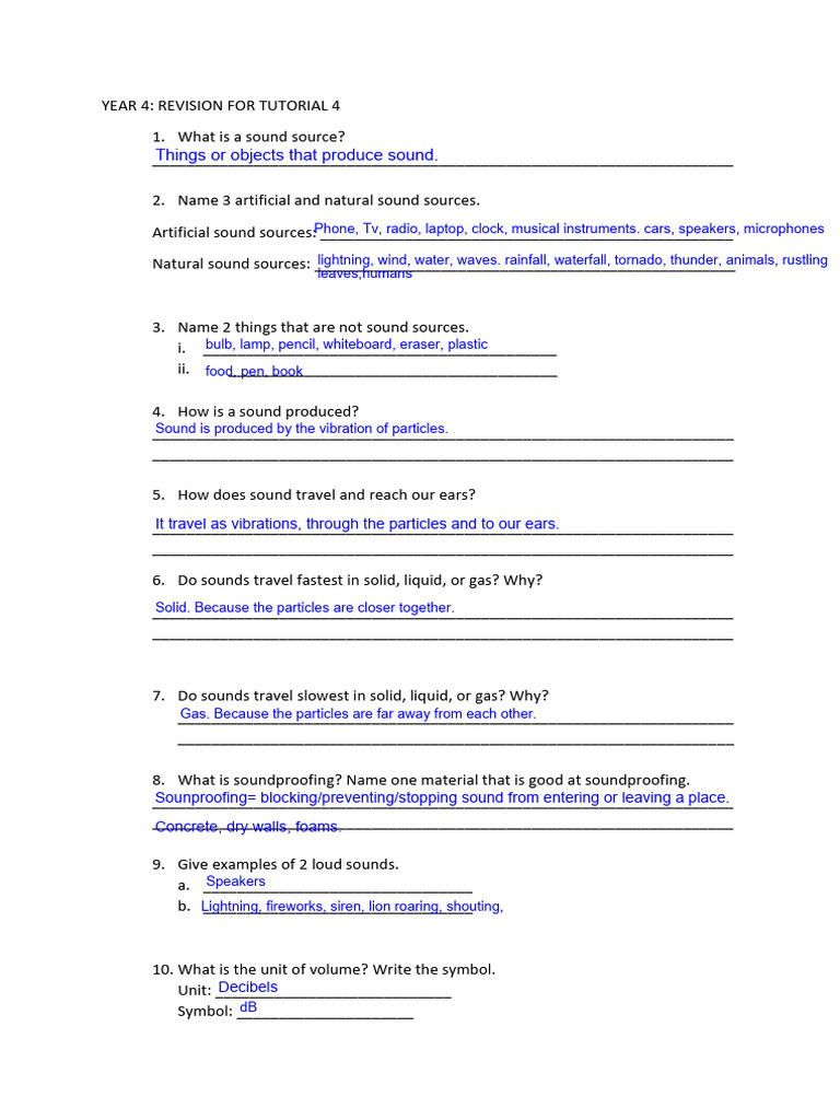 Answer For Revision For Tutorial 4 YEAR 4 | PDF | String Instruments ...