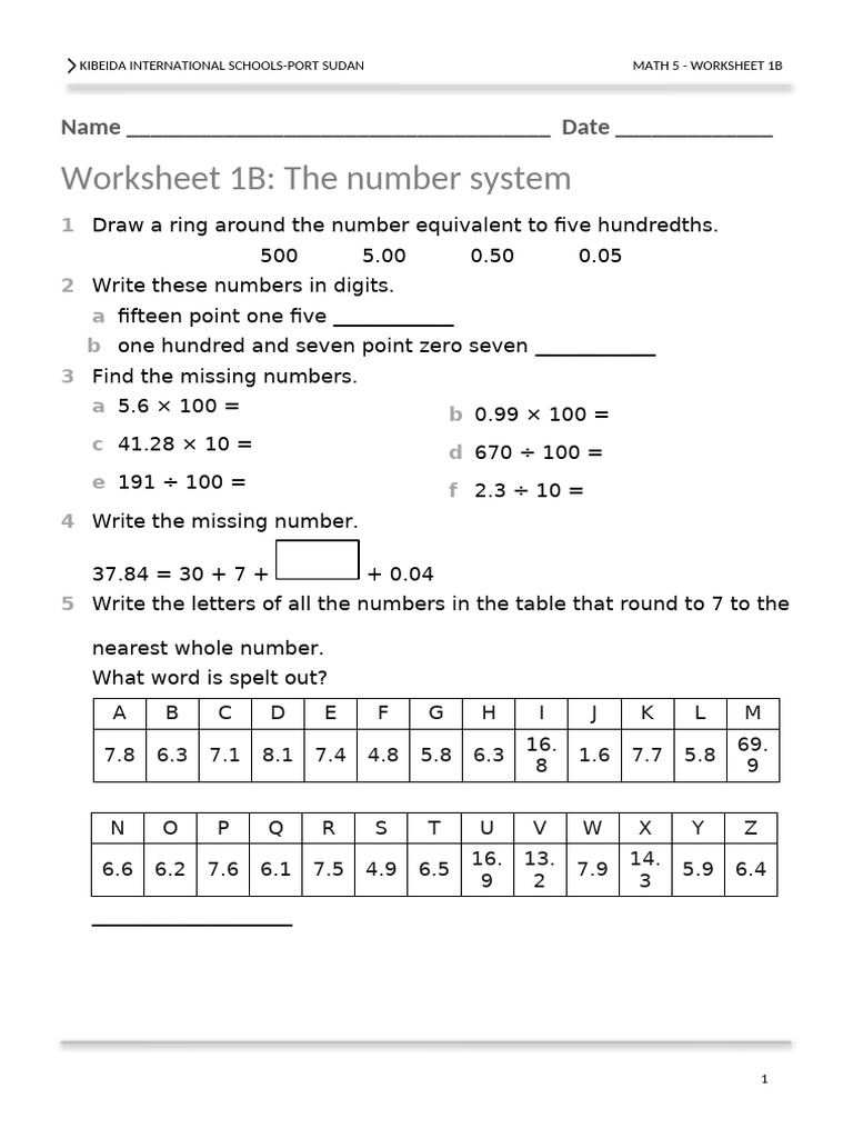 grade 5 ws 1b | PDF