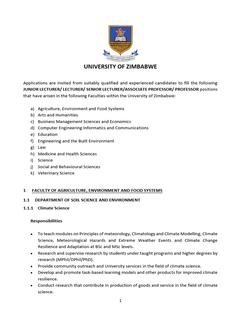 2025 Academic Staff Advert Permanent Posts Final | PDF | Postgraduate Education | Academic Degree
