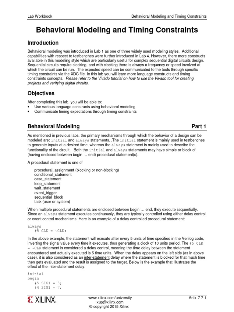 Vivado Lab7 | PDF | Digital Electronics | Computer Science