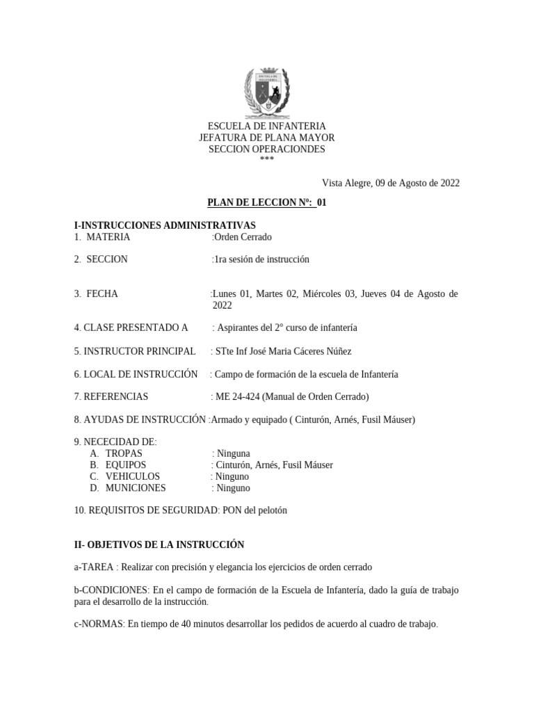 Asp Plan de Leccion 1ra 2da Semana | PDF | Armas de fuego | Balística