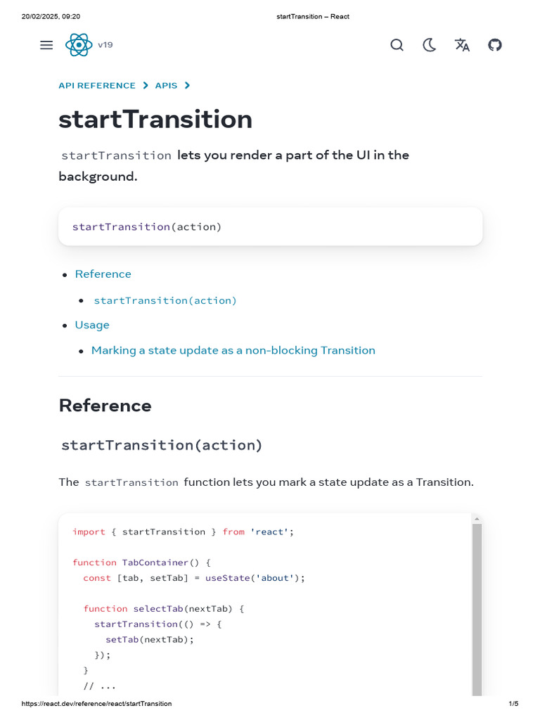 Starttransition React Pdf Computer Programming Computer Architecture
