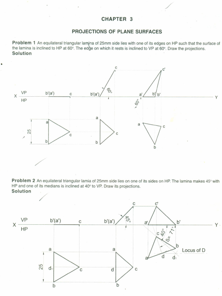 Projection of Plane Surfaces | PDF