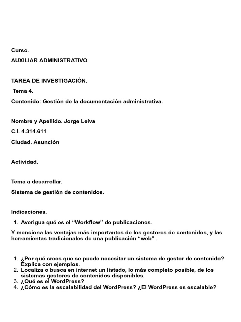 Ventajas de los Gestores de Contenido | PDF | Word Press | Red mundial