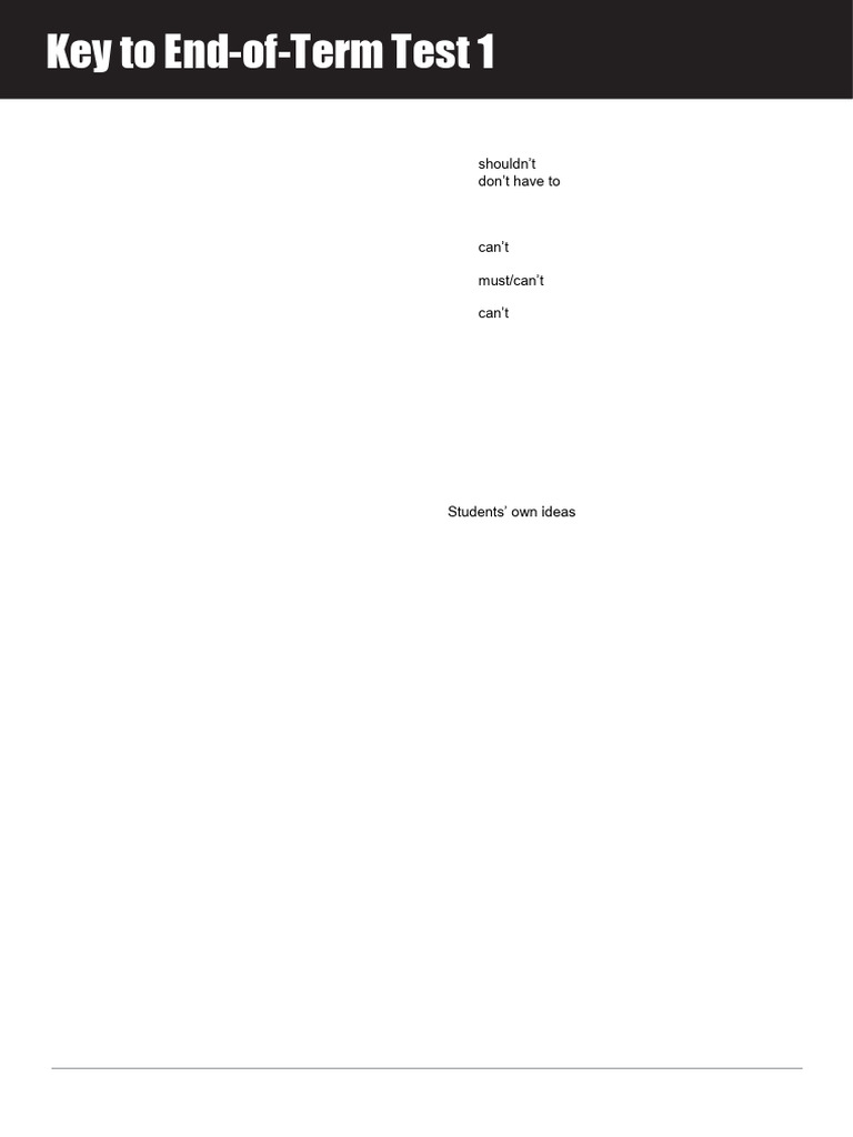Impact Level 2 End-Of-Term Test 1 Key 0 | PDF