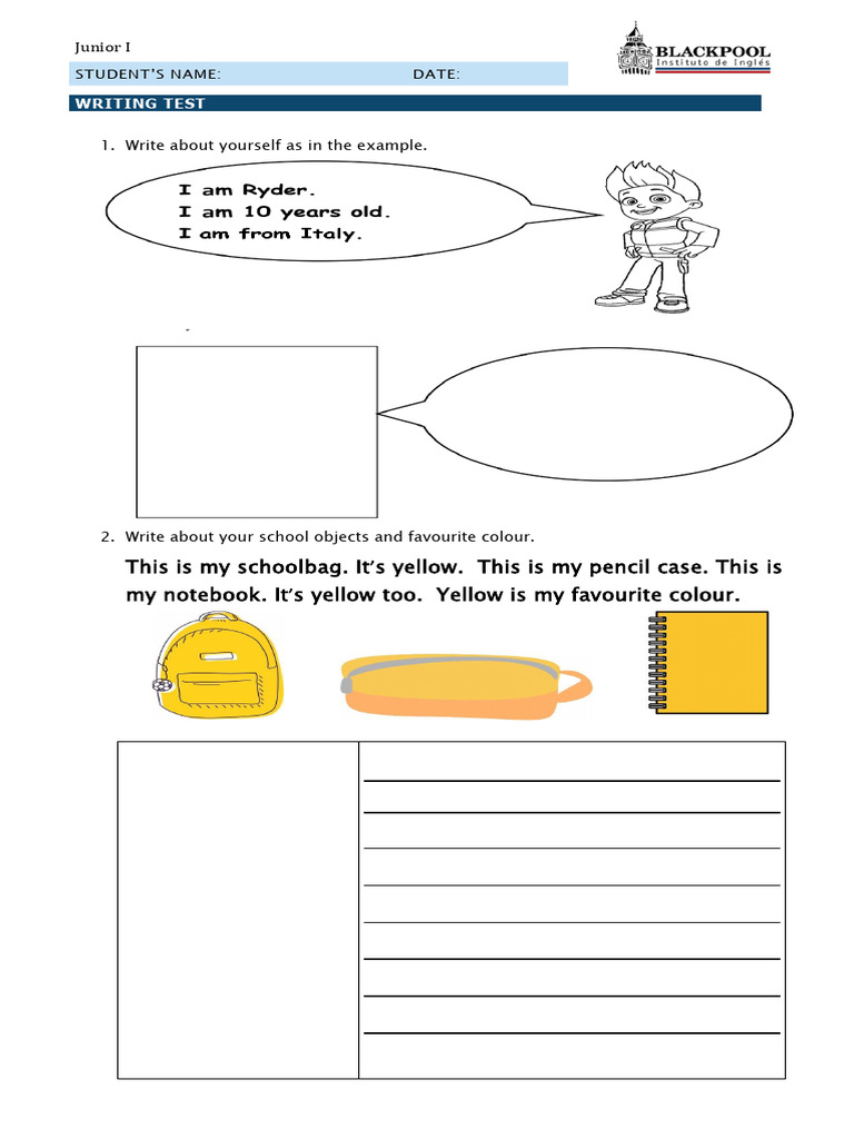 Junior Writing Test Guide | PDF