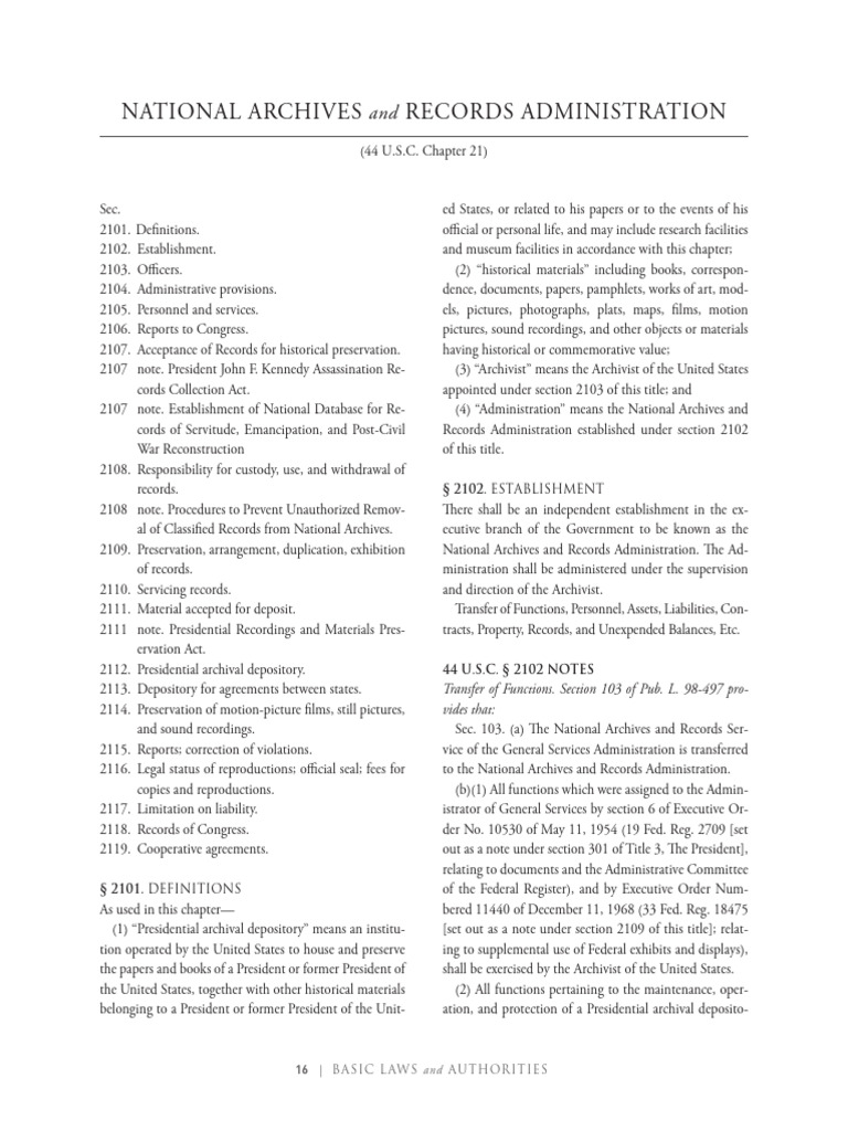 Archival Laws & Authorities Guide | PDF | National Archives And Records ...