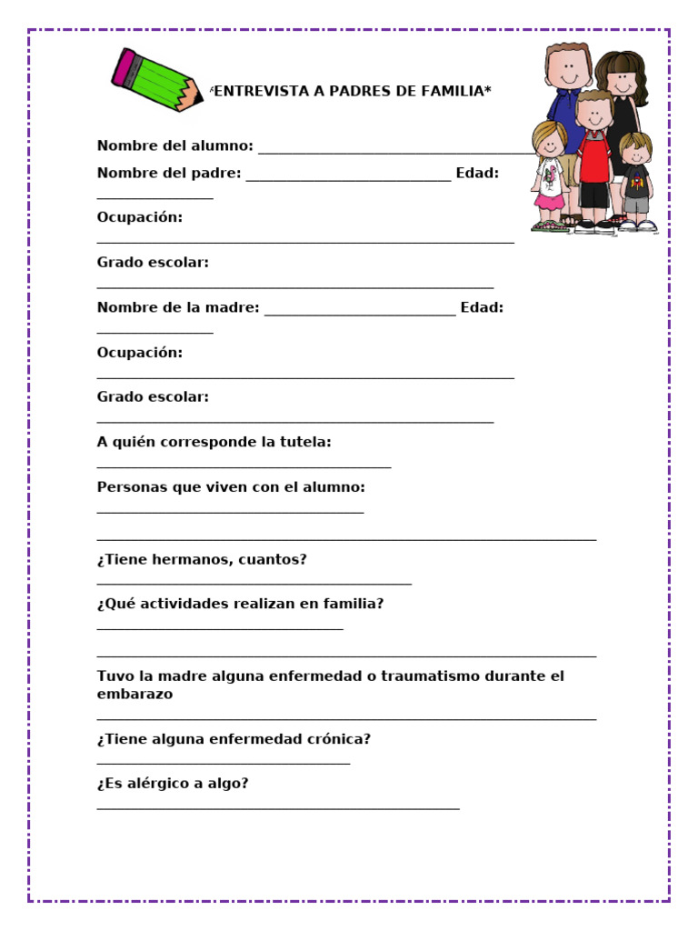 Entrevista a Padres de Familia Escolar | PDF