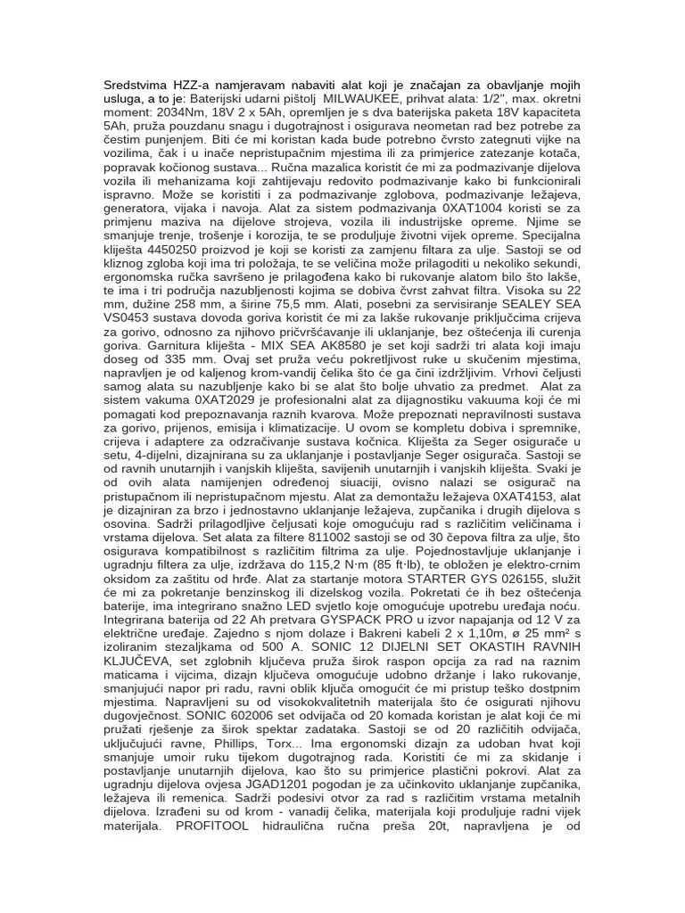 Tehnički Opis Opreme | PDF