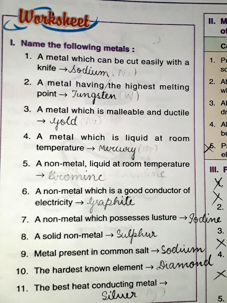 Metals and Nonmetals Exercises (Syed Shariq Hasan) | PDF | Metals ...