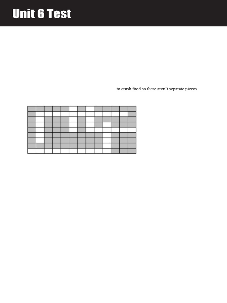 Impact Level 2 Unit 6 Test Guide | PDF | Foods