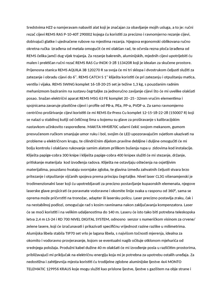 Tehnički Opis Opreme | PDF