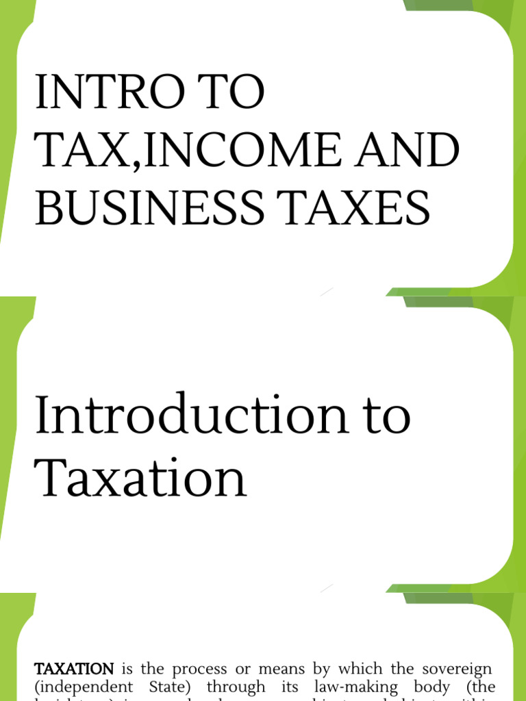 Week 1 Intro To Tax 2022 2023.pptx 3 2 | PDF | Taxes | Tax Exemption