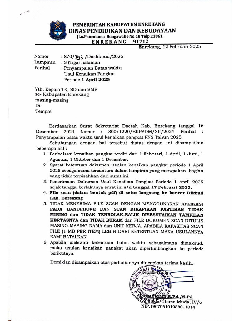 Surat KP Periode April 2025 | PDF