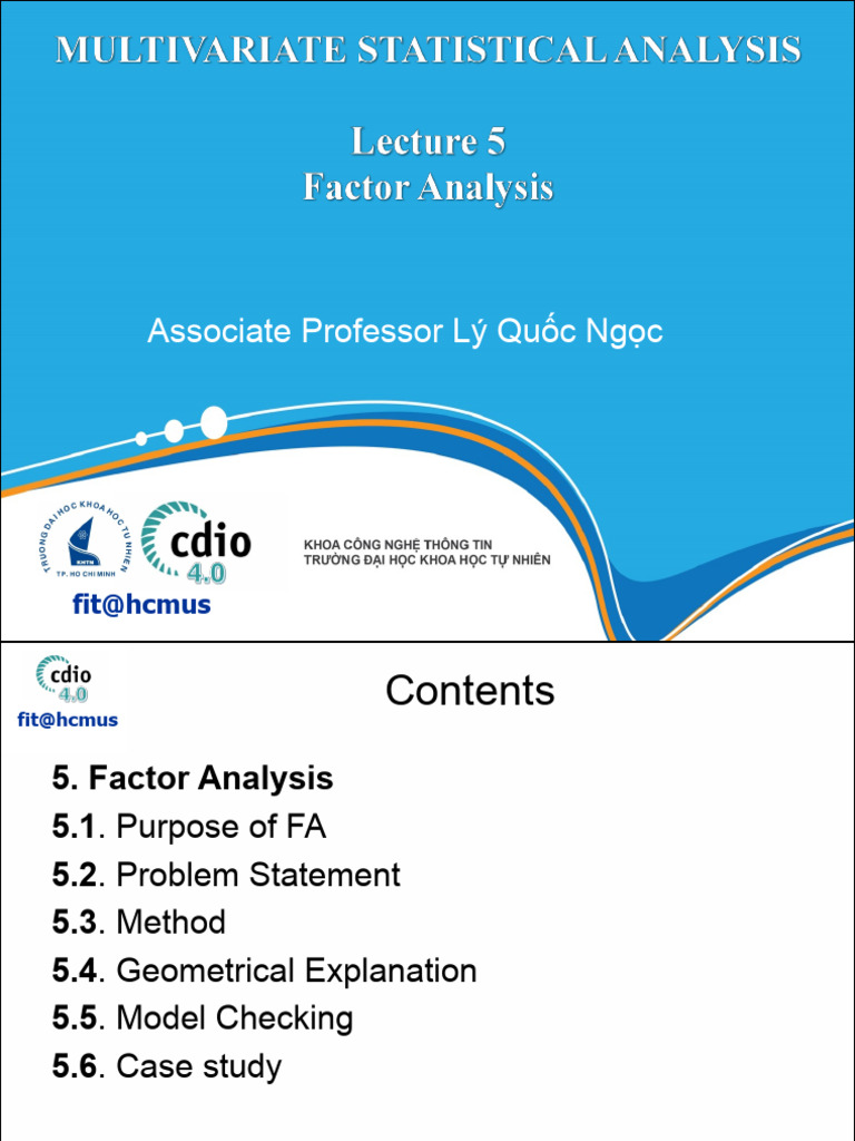 MSA-Lecture 5-Factor Analysis | PDF