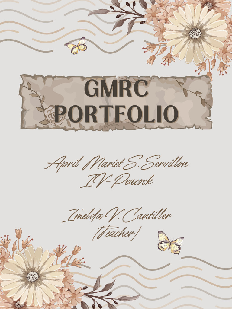 Brown White Vintage Aesthetic Portfolio Cover A4 Document | PDF