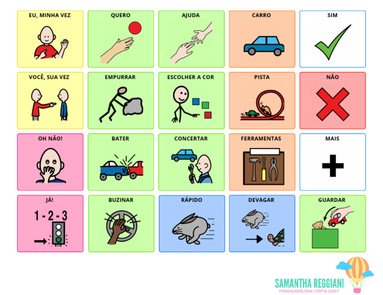 prancha temática CAA - carrinhos | PDF