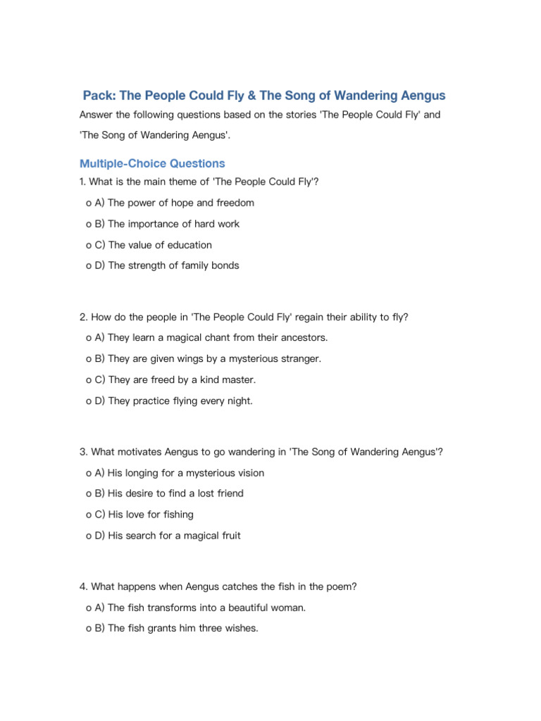 Practice Pack The People Could Fly and AengusBHe6c | PDF