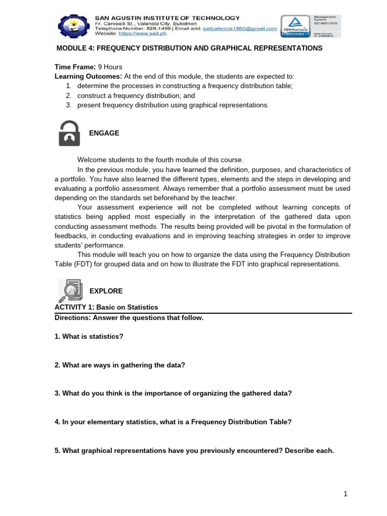 MODULE 4 1 Converted | PDF | Educational Assessment | Histogram