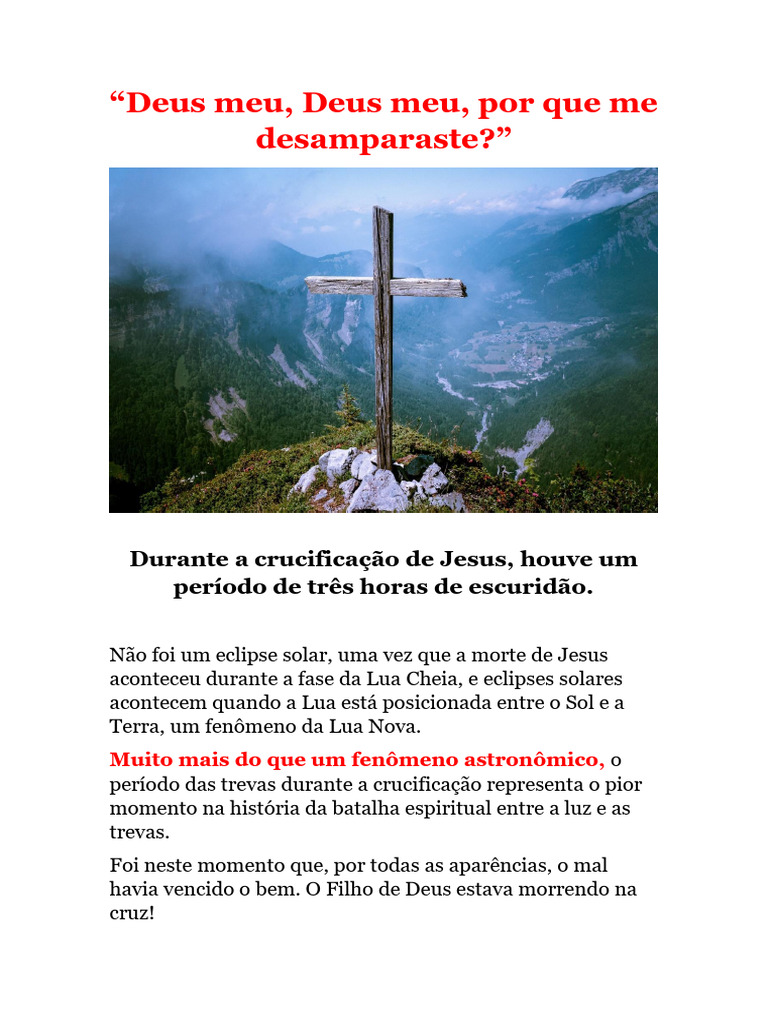 Deus Meu, Deus Meu, Por Que Me Desamparaste | PDF | Pecado | Jesus