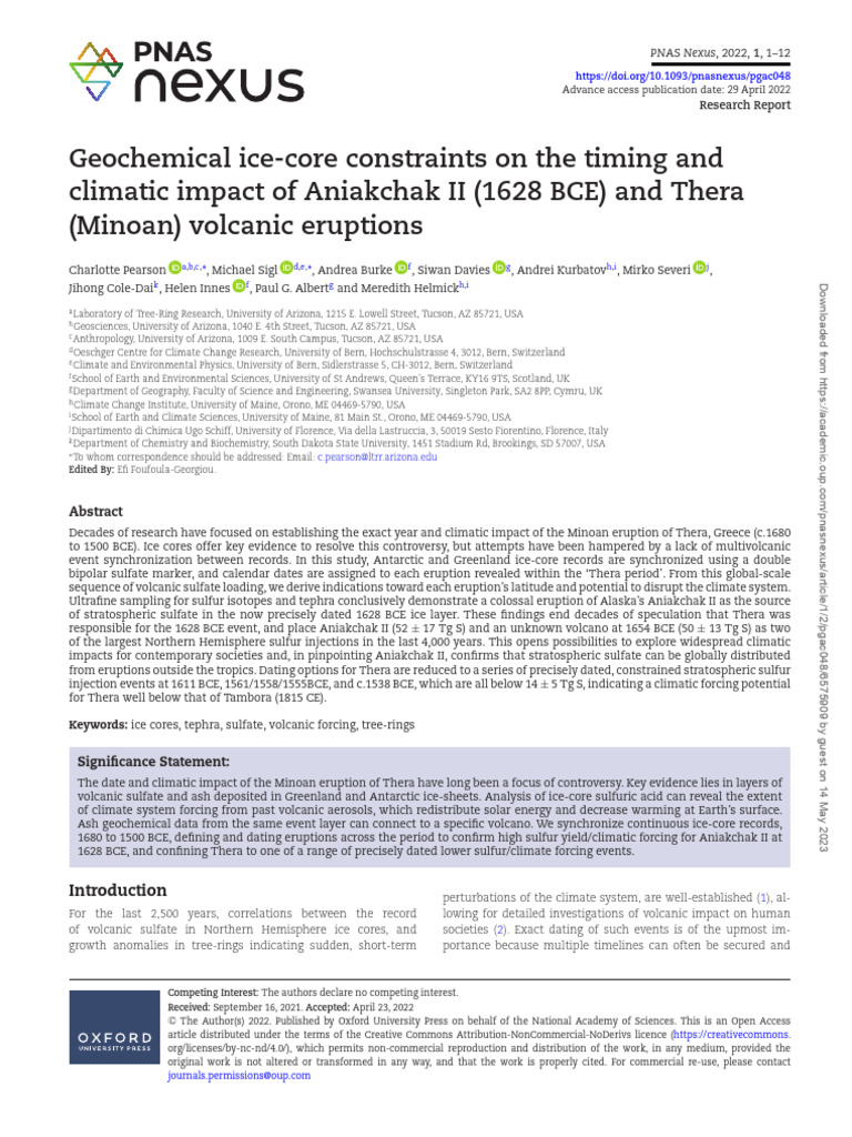 Geochemical ice-core constraints on the timing and climatic impact of ...
