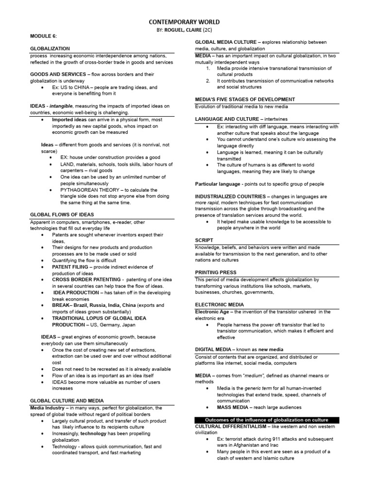 Contemporary Module 6 Lecture Notes | PDF | Christian Denomination ...