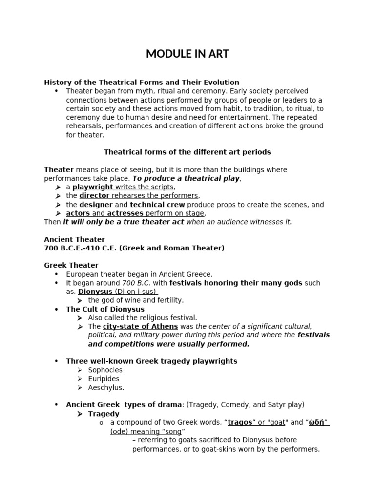 MDULE-IN-ART-9-4th-Quarter | PDF | Theatre | Tragedy