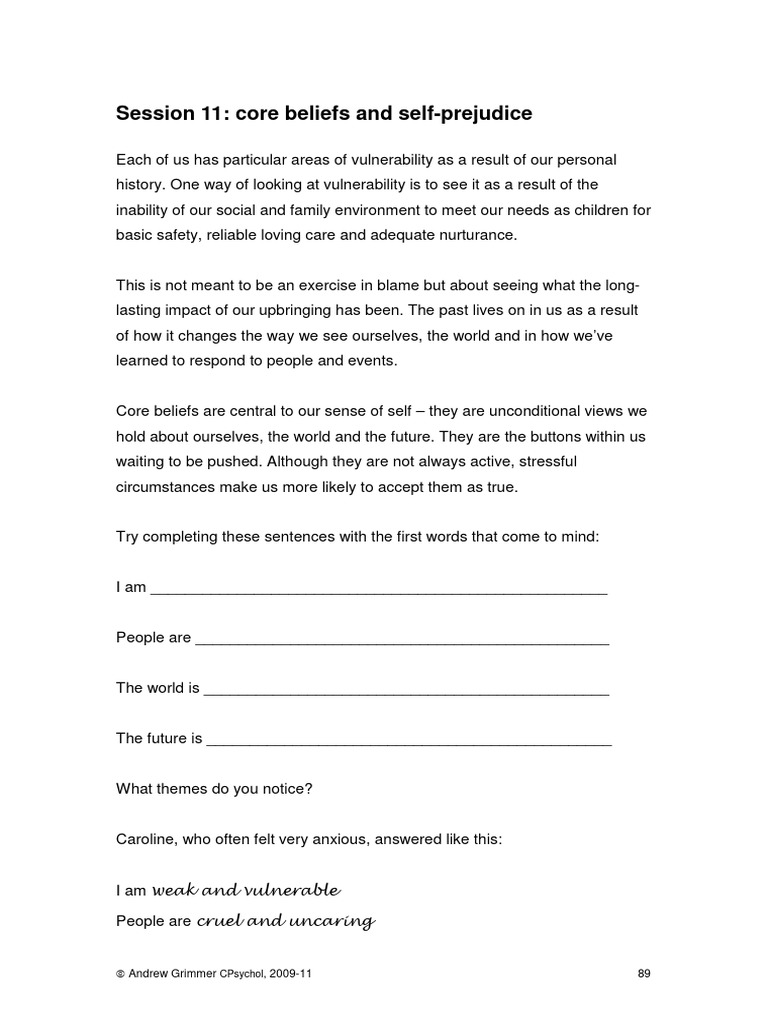 Overcoming-depression-workbook-chapter-11 | PDF | Prejudices | Psychology