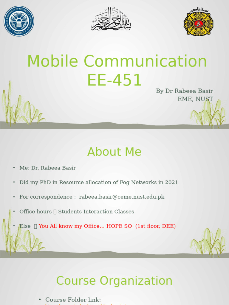 Lecture01 - Introduction Orientation | PDF | Mobile Telephony ...