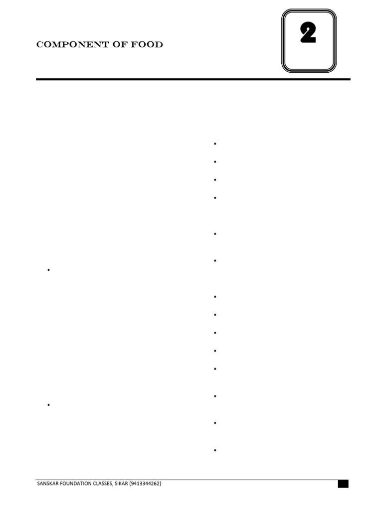 Components of Food and Nutrition Guide | PDF | Foods | Nutrients