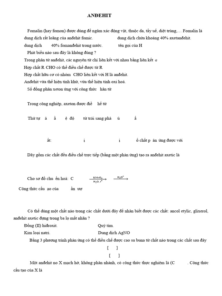 Anđehit Xeton BT | PDF