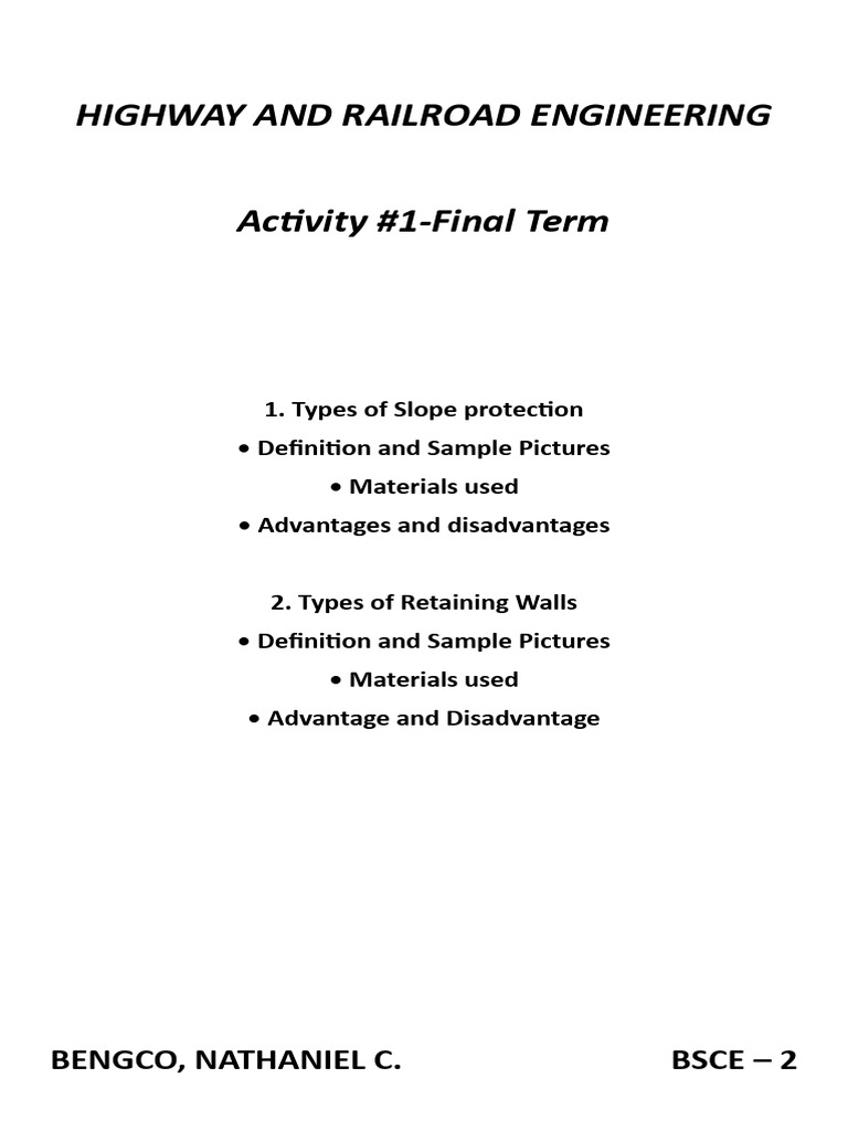 Highway and Railroad Engineering | PDF | Deep Foundation | Civil ...