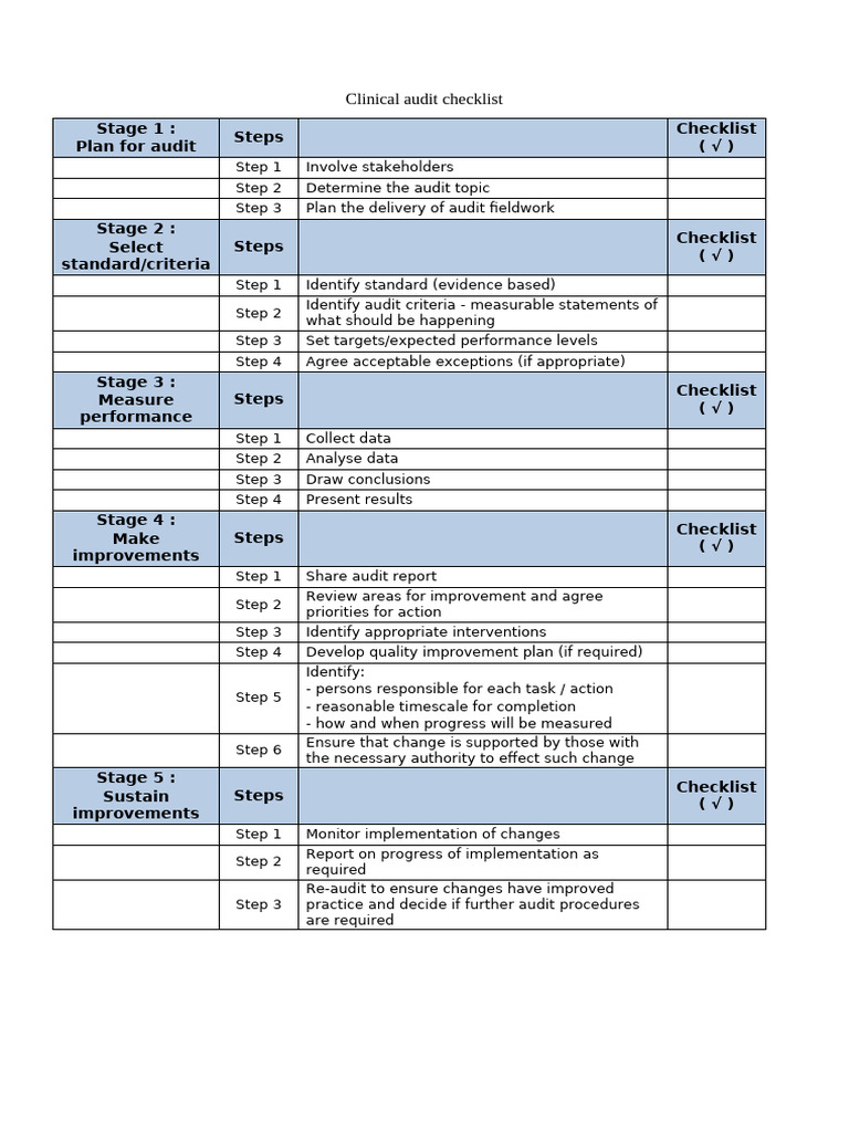 Clinical Audit Check LT 2013 | PDF | Audit | Business