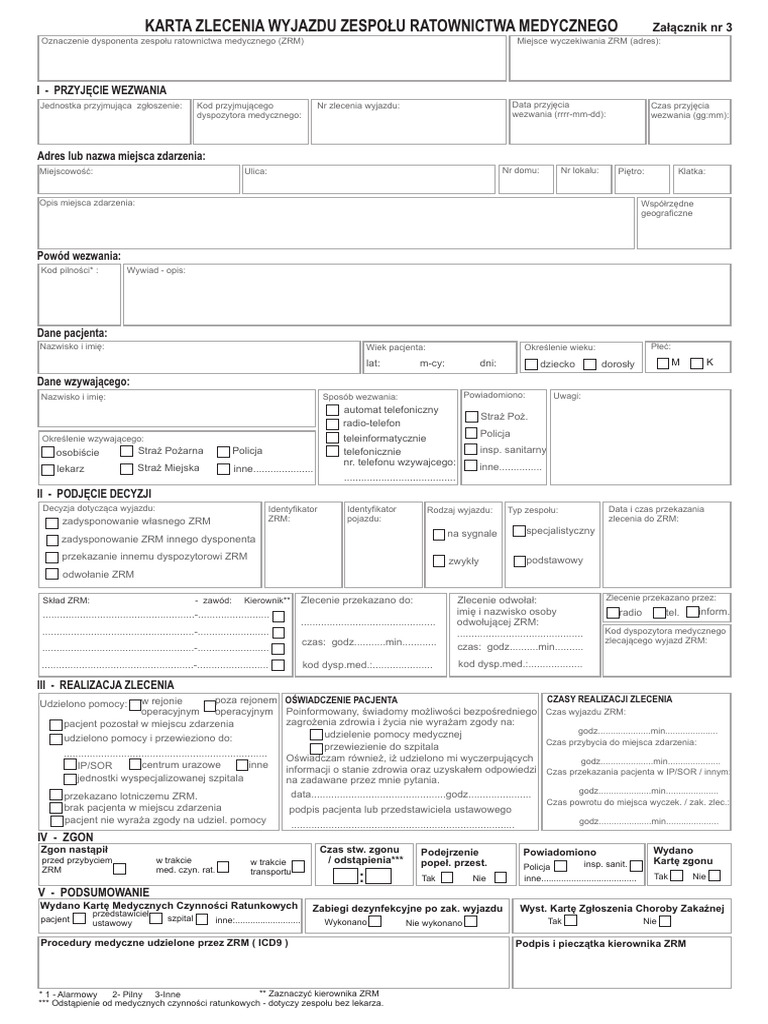 Karta MCR + Zlecenie Wyjazdu ZRM | PDF