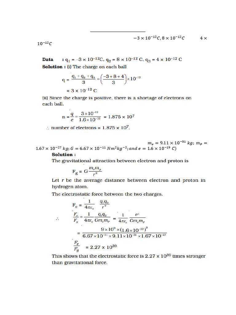 Electrostatics Mathematics-Solution | PDF | Force | Electric Field