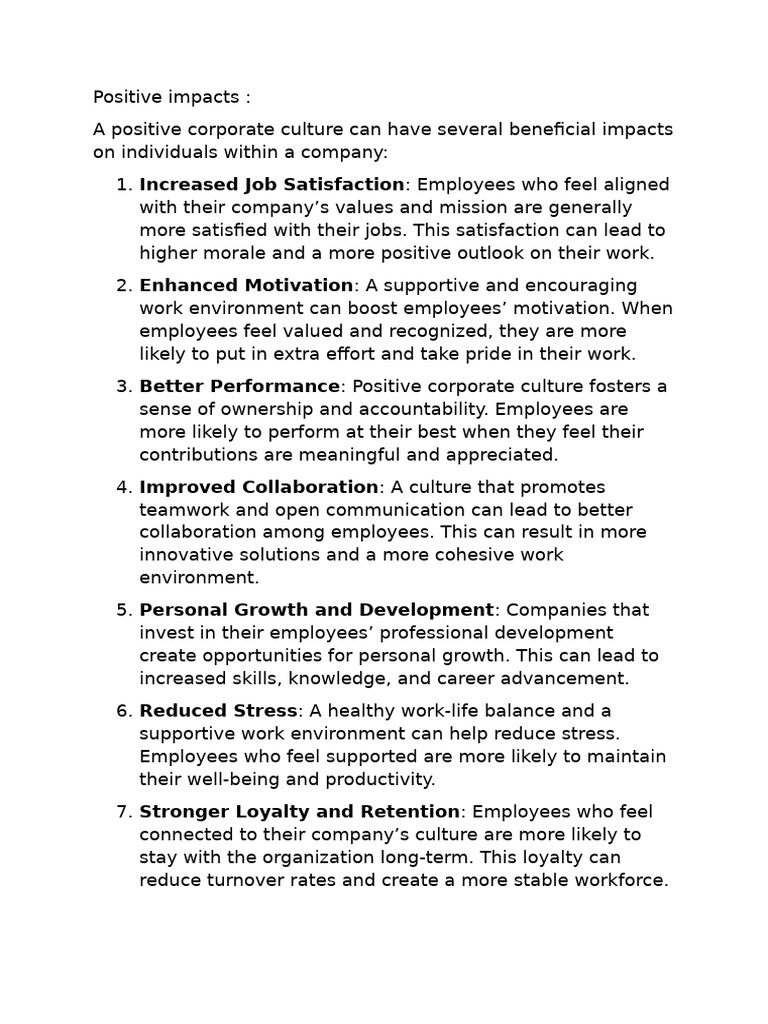 Positive Impacts | PDF