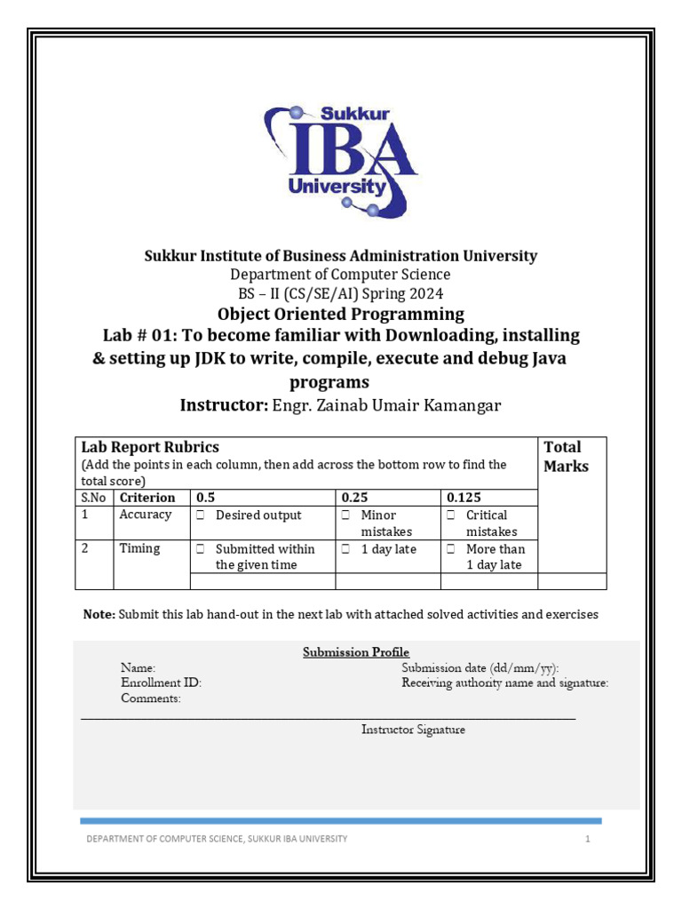 Lab01 Oop Pdf Java Virtual Machine Java Programming Language