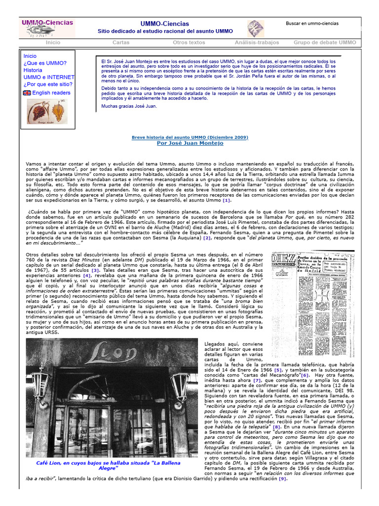 Web UMMO-Ciencias. Breve Historia Del Asunto UMMO | PDF | Sábana Santa de Turín