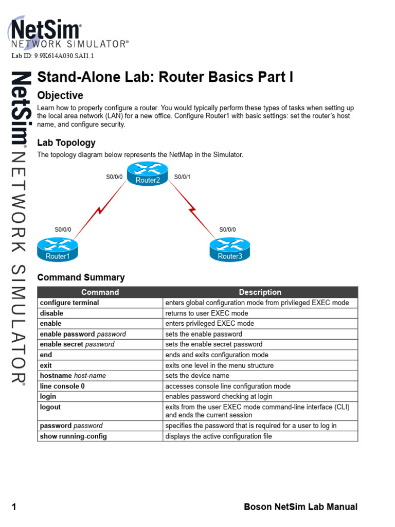 BÀI 3. Router Basic Part 1 | PDF | Command Line Interface | Password