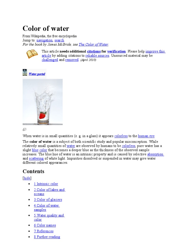 Color of Water: For The Book by James Mcbride, See | PDF | Physical ...