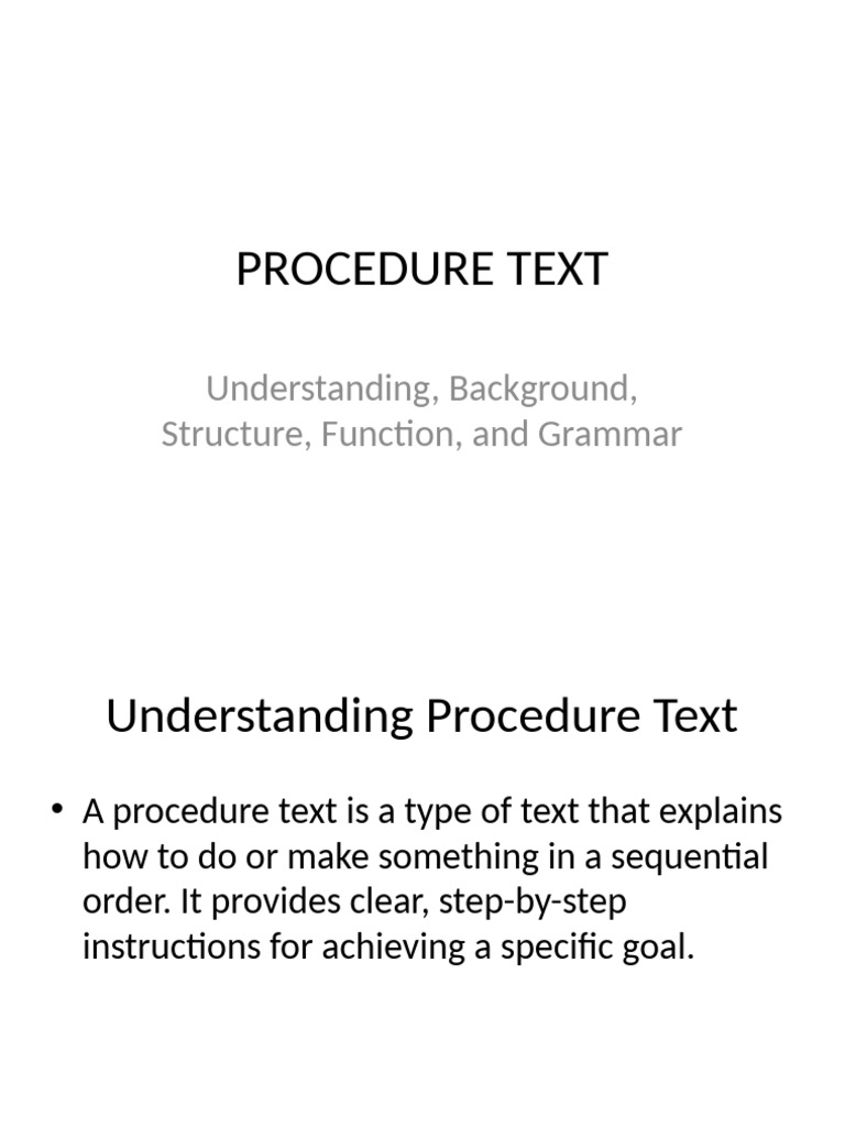 Procedure Text Presentation | PDF