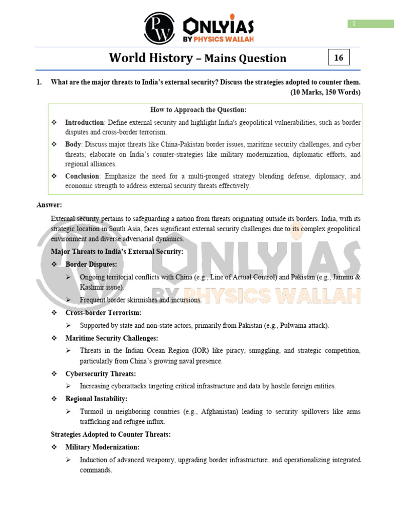 World History 16 _ Mains Question | PDF | Securities | Computer Security