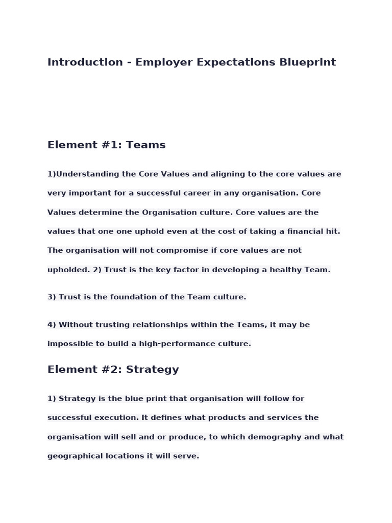 Employer Expectations Blueprint | PDF | Leverage (Finance) | Interest