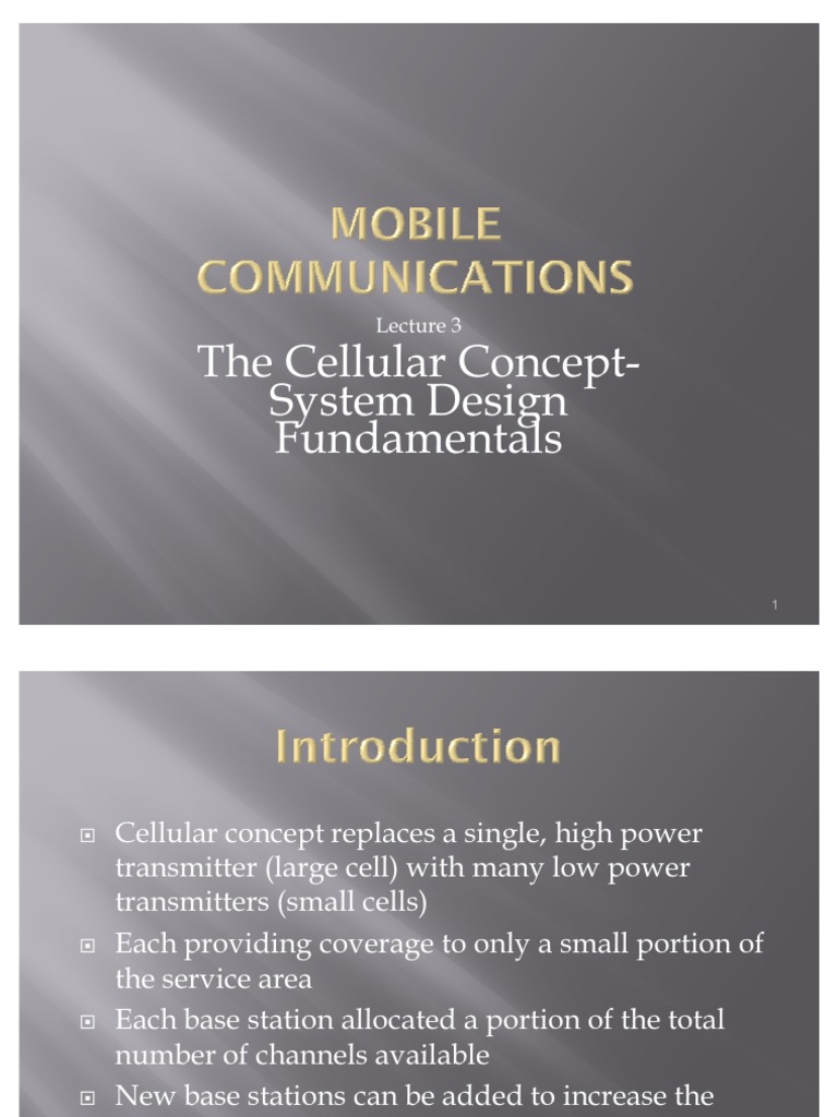 The Cellular Concept-System Design Fundamentals | PDF | Cellular ...