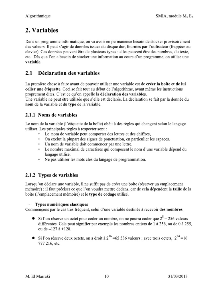 0 Algorithmique | PDF